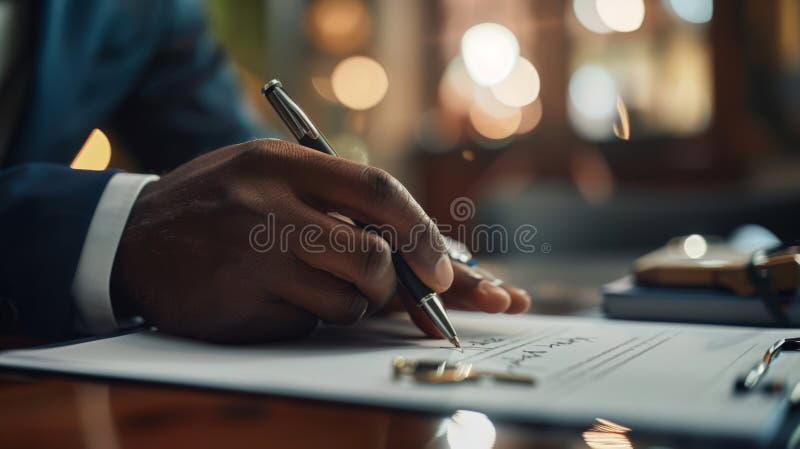 Professional Signing an Important Document.AI Generated Image Stock ...