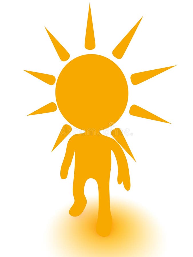 Person with sun on head stock illustration. Illustration of icon - 18965682