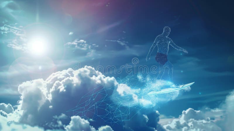 A Person Surfing on a Cloud Representing the Smooth and Seamless ...