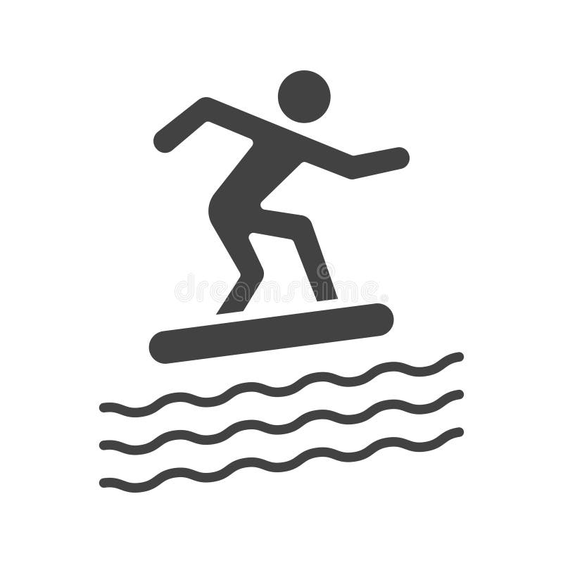 Person Surfing Icon Vector Image. Stock Illustration - Illustration of ...