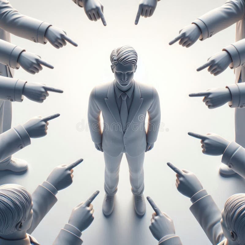 A Person Surrounded by Condemning Hands. Stock Photo - Image of guilt ...