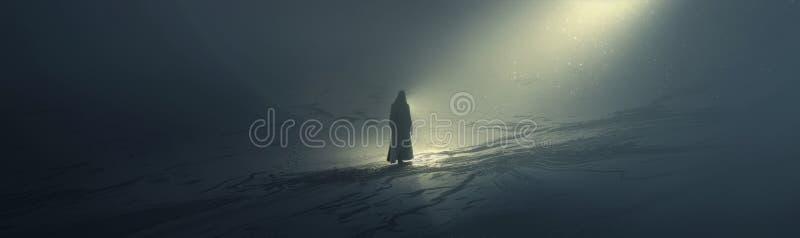 Person Surrounded by Darkness, with a Small Light Representing Hope ...