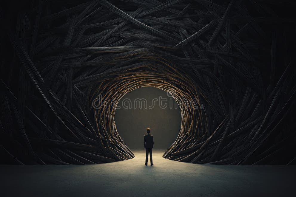 A Person Surrounded by Search Results that Form a Cage, Representing ...