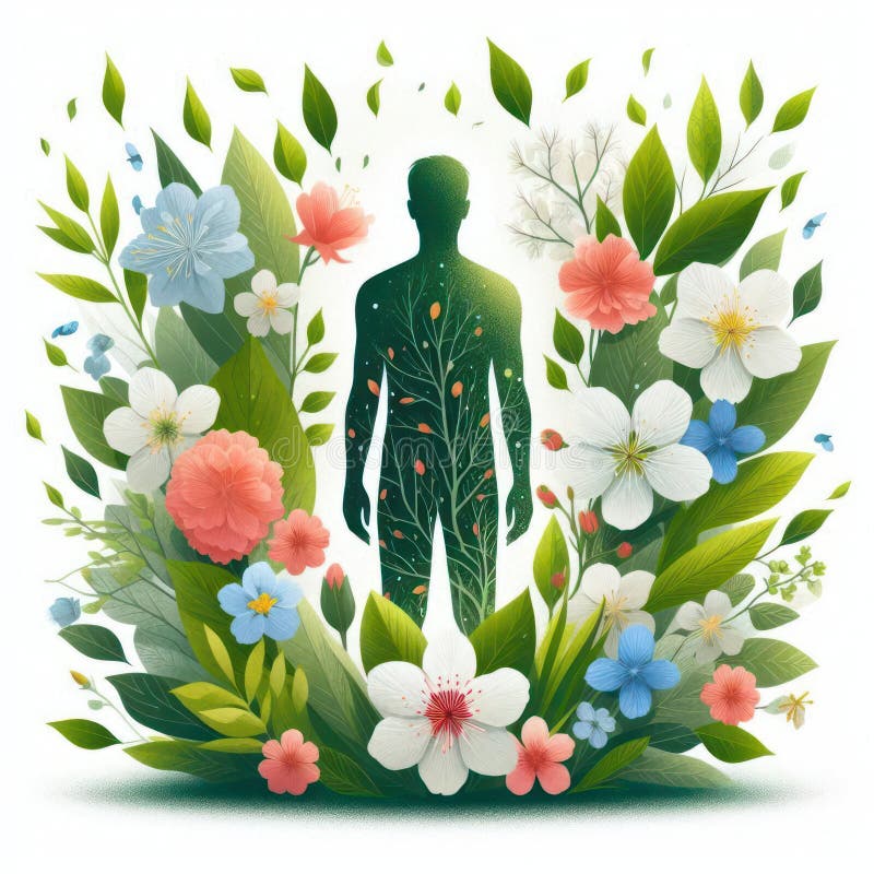 Person Surrounded by Spring Flowers Symbolizing Change Stock Image ...