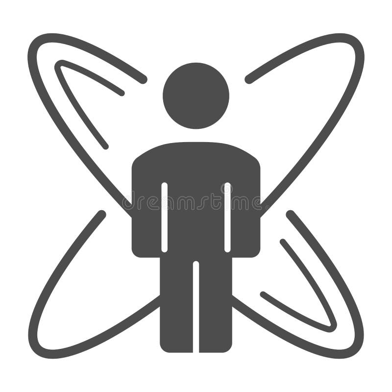 Person with Symbol of Science Solid Icon, Science Concept, Human ...