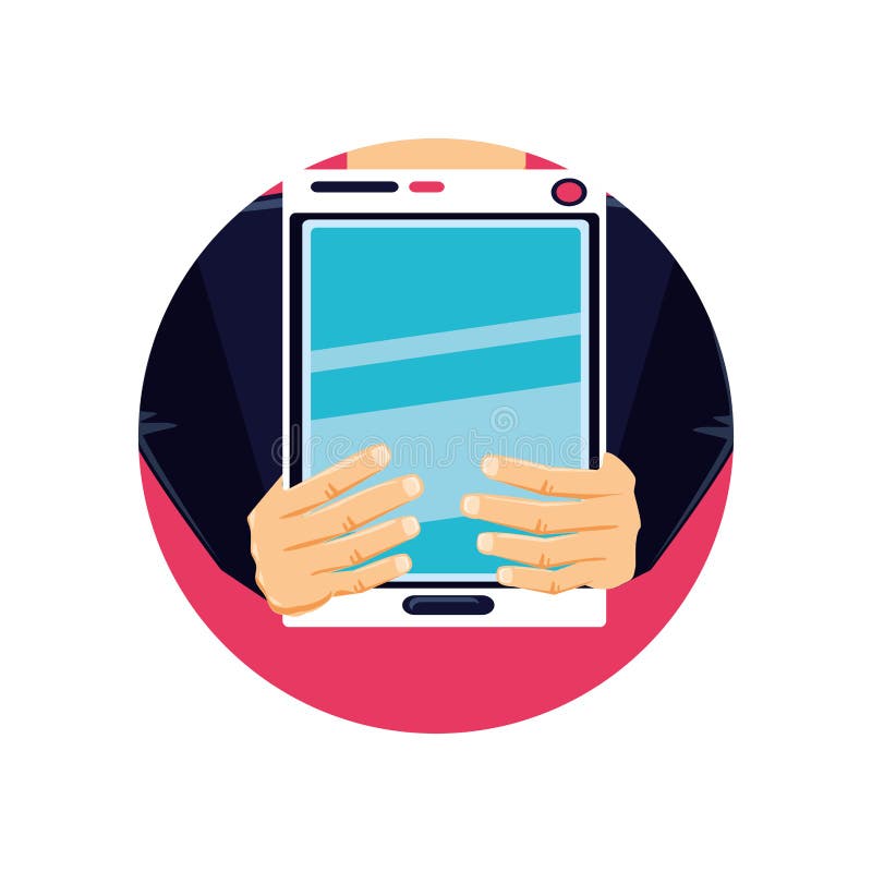 Person with tablet stock illustration. Illustration of lying - 24269122