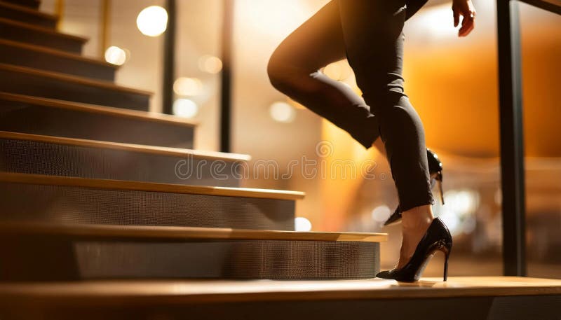 Person Taking a Step on a Staircase, Symbolizing Progress, Movement ...