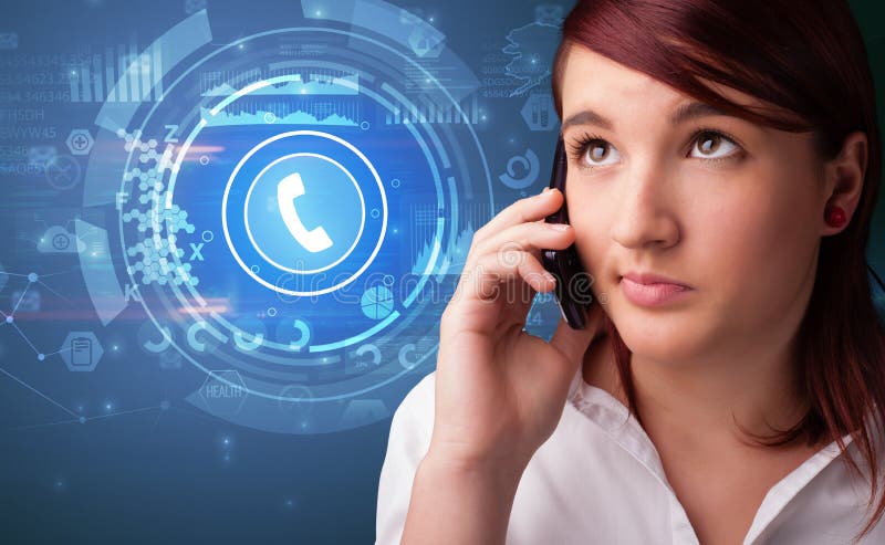 Person Talking on the Phone with Calling Concept Stock Image - Image of ...