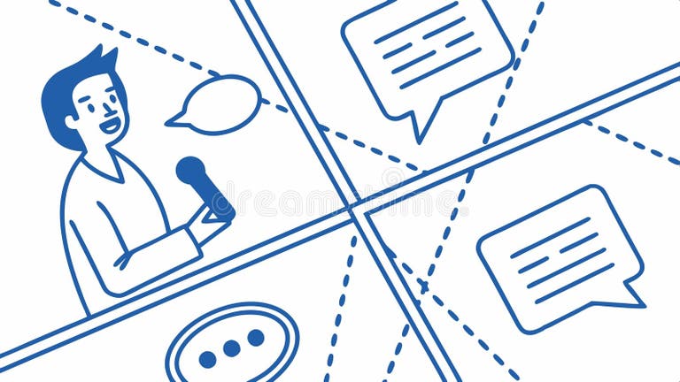 Person Talking in Speech Bubbles, Communication and Dialogue Vector ...