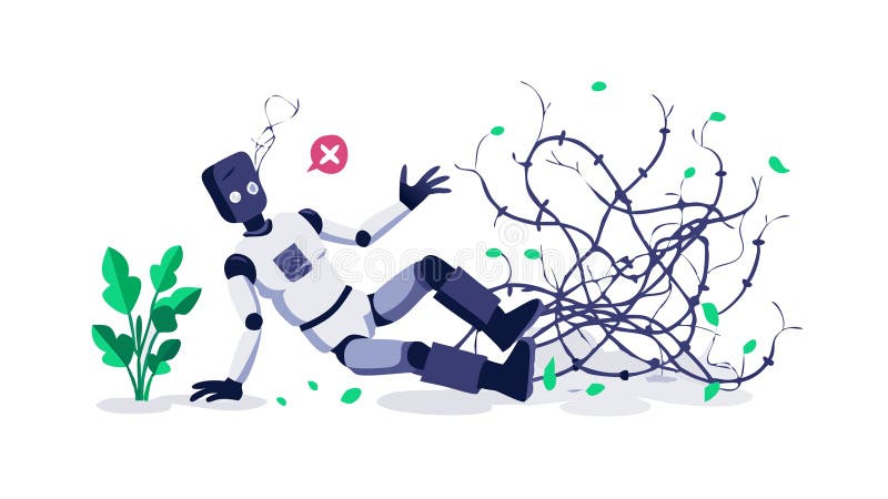 Person Tangled in Wires. Digital Overwhelm and Connectivity Issues ...