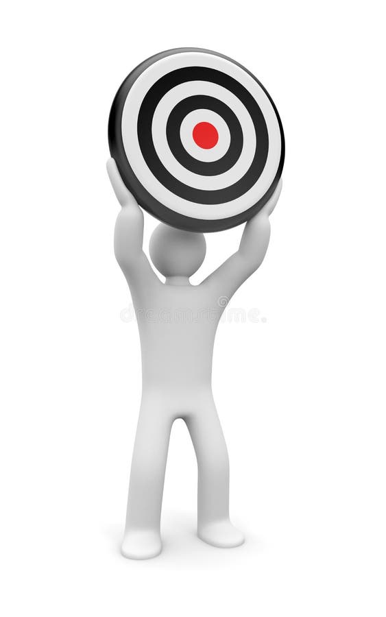 Stick Figure with Target Head Stock Vector - Illustration of ...