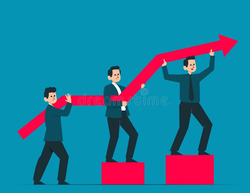 Person Team Holding the Arrow. Success and Unity Stock Vector ...