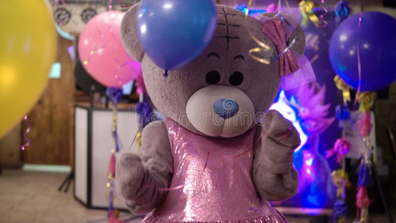 Person in Teddy Bear Costume Dancing Stock Video - Video of anniversary ...
