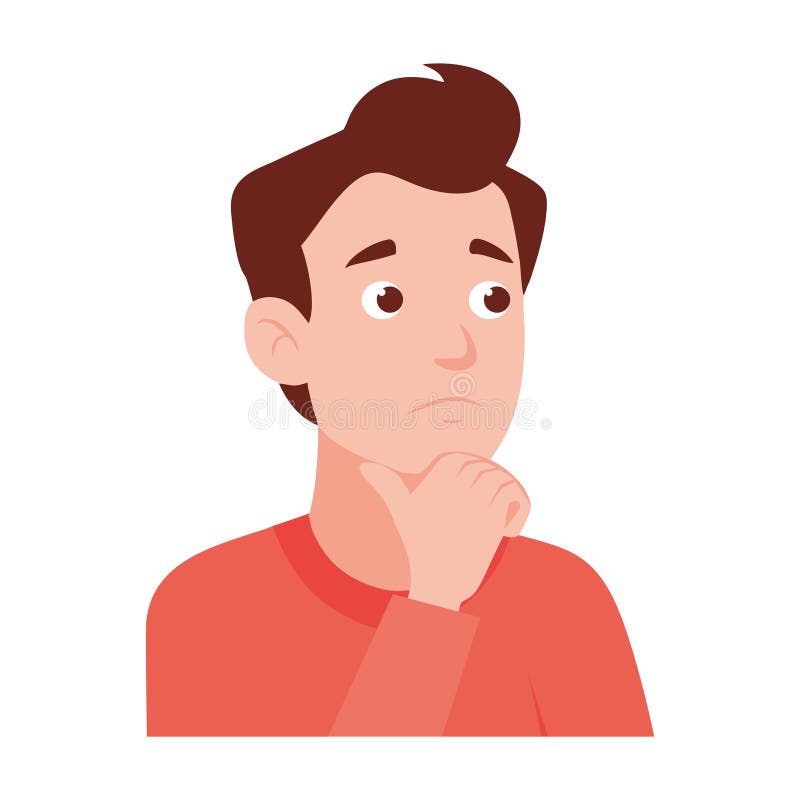 Person thinking adult man stock illustration. Illustration of decision ...