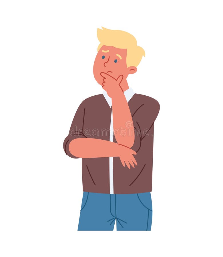 Person Thinking with Arms Crossed Decision Making Stock Illustration ...