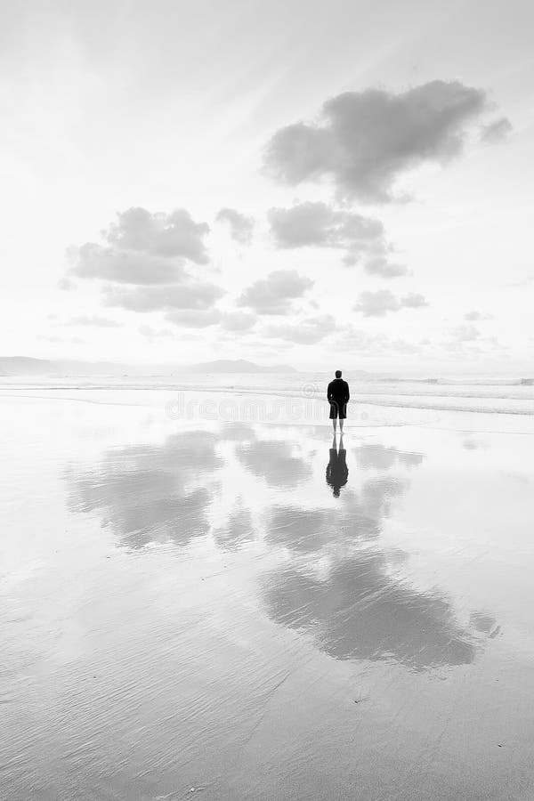 Person Thinking in the Beach Looking at Sea Editorial Stock Photo ...