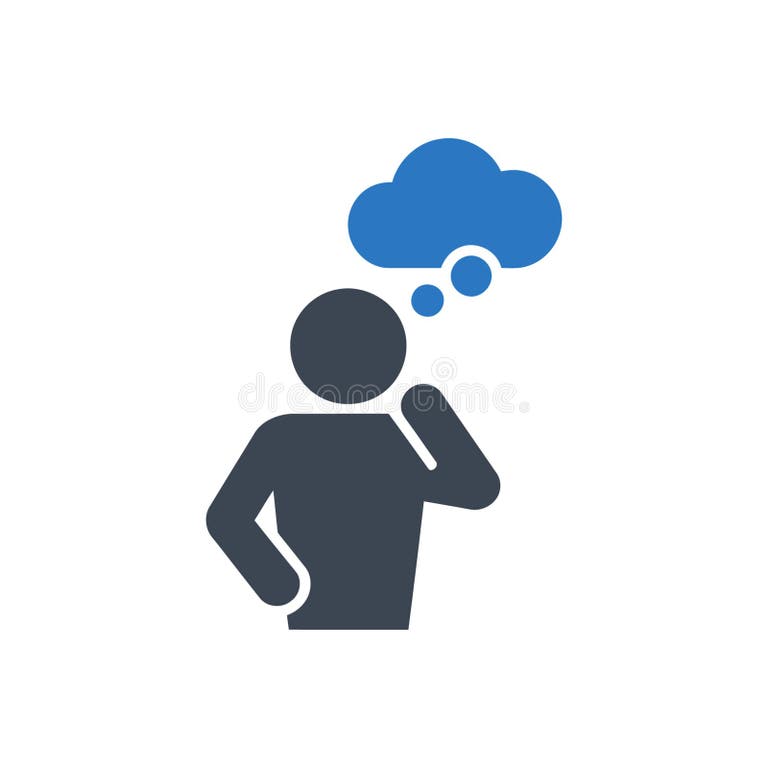 Person Thinking with Cloud Icon Stock Vector - Illustration of ...