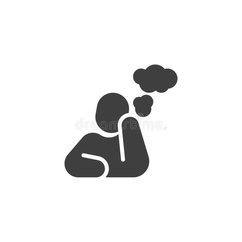Person with a Thinking Cloud Vector Icon Stock Vector - Illustration of ...