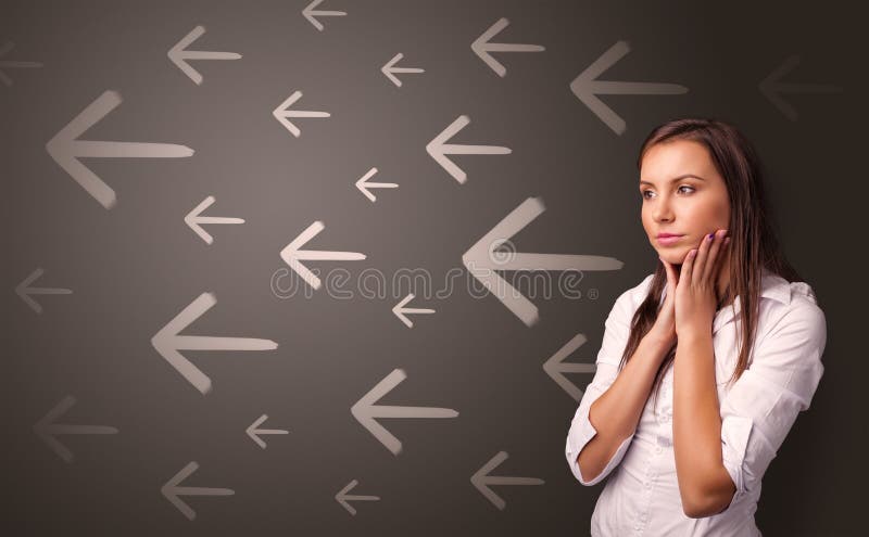 Person Thinking with Direction Concept Background Stock Image - Image ...