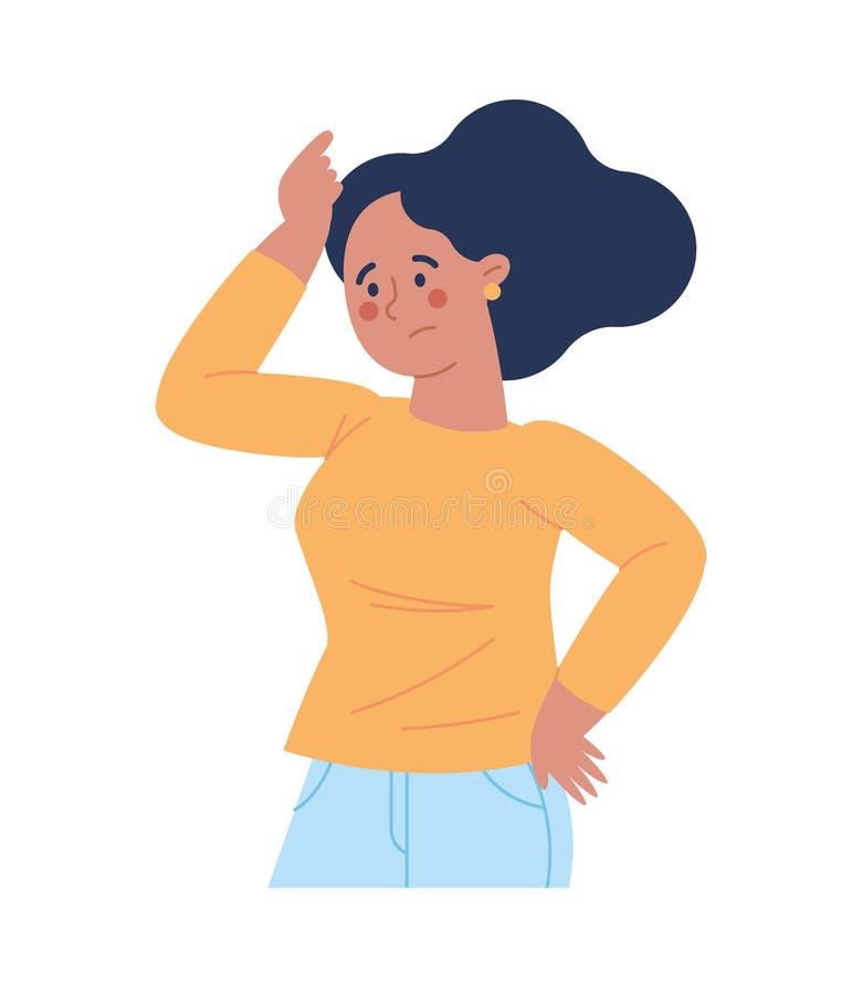 Person Thinking Hand on Head Confused Stock Vector - Illustration of ...