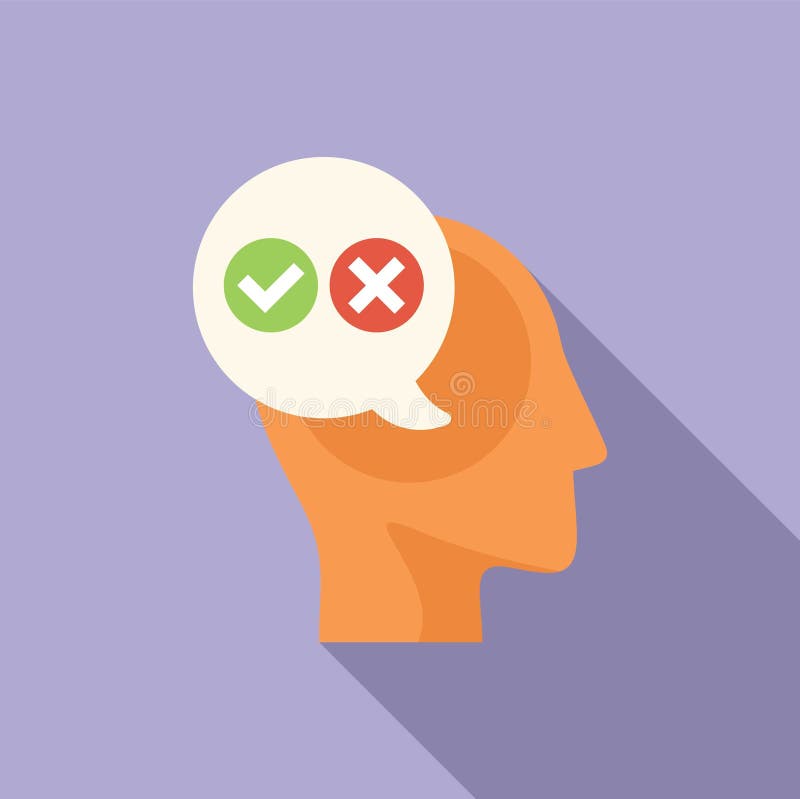 Person Thinking about Making Decision with Check Mark and X Mark Inside ...