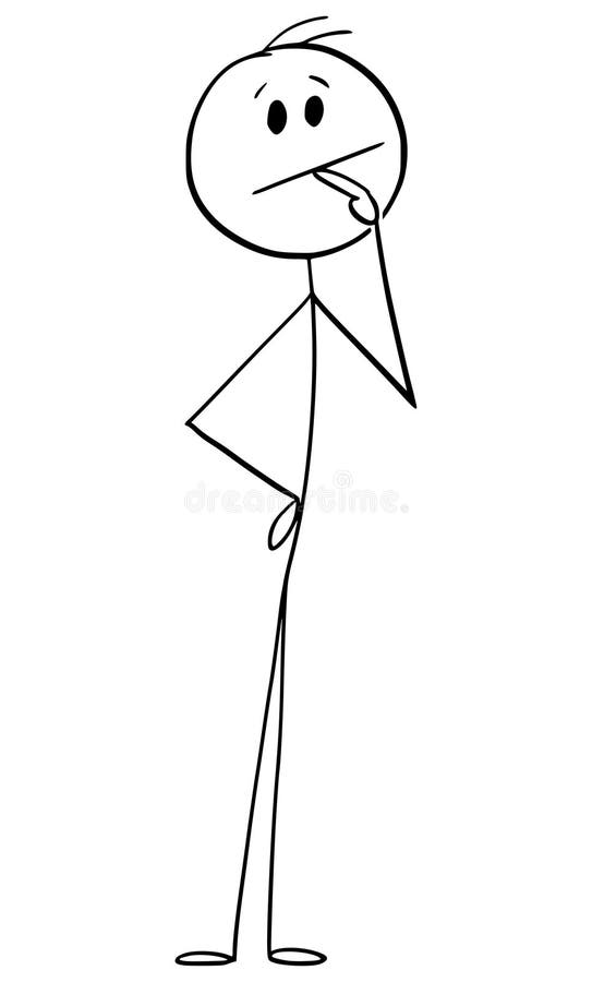 Person Thinking about Problem, Vector Cartoon Stick Figure Illustration ...