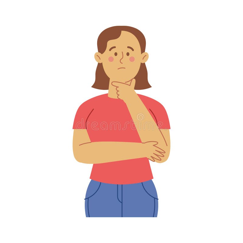 Person Thinking Uncertain Decision Stock Illustration - Illustration of ...