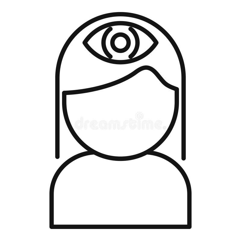 Person Third Eye Icon Outline Vector. Coping Skills Stock Vector ...