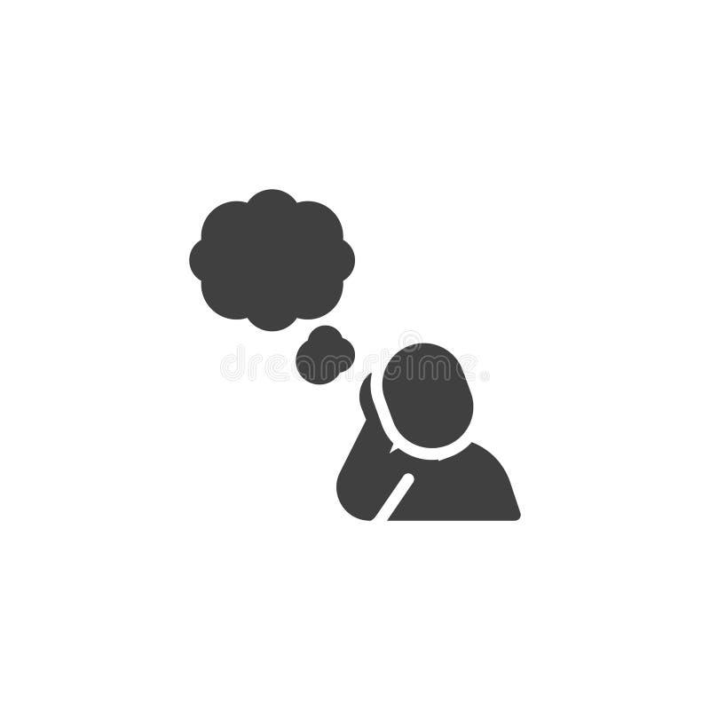 Person with a Thought Bubble Vector Icon Stock Illustration ...