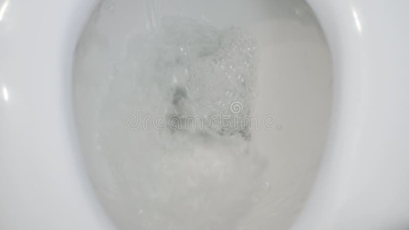 A Person Throws Toilet Paper into the Toilet and Flushes the Water. Man ...