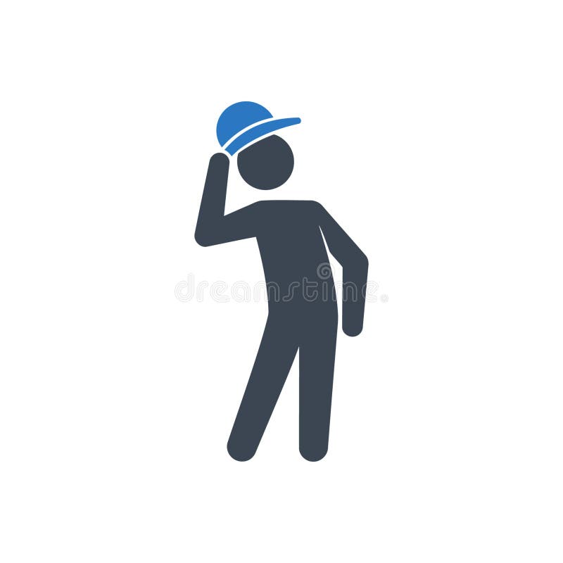 Person Tipping Hat Icon stock vector. Illustration of gesture - 350117261