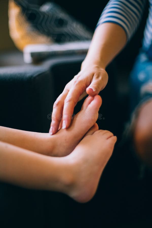 Person Touching Child S Feet Stock Photo - Image of connection, young ...
