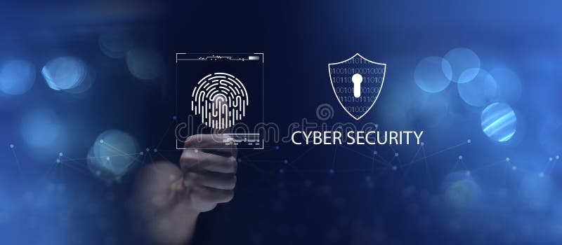 Person Touching Virtual Screen To Scan Fingerprints, Digital ...