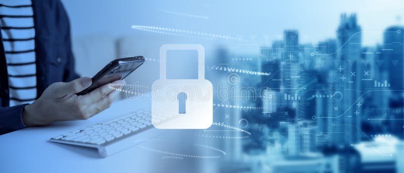 Person Touching Virtual Screen To Scan Fingerprints, Digital ...