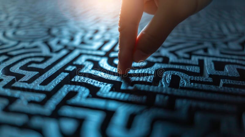 A Person Tracing a Path on a Maze Using Their Finger To Navigate ...