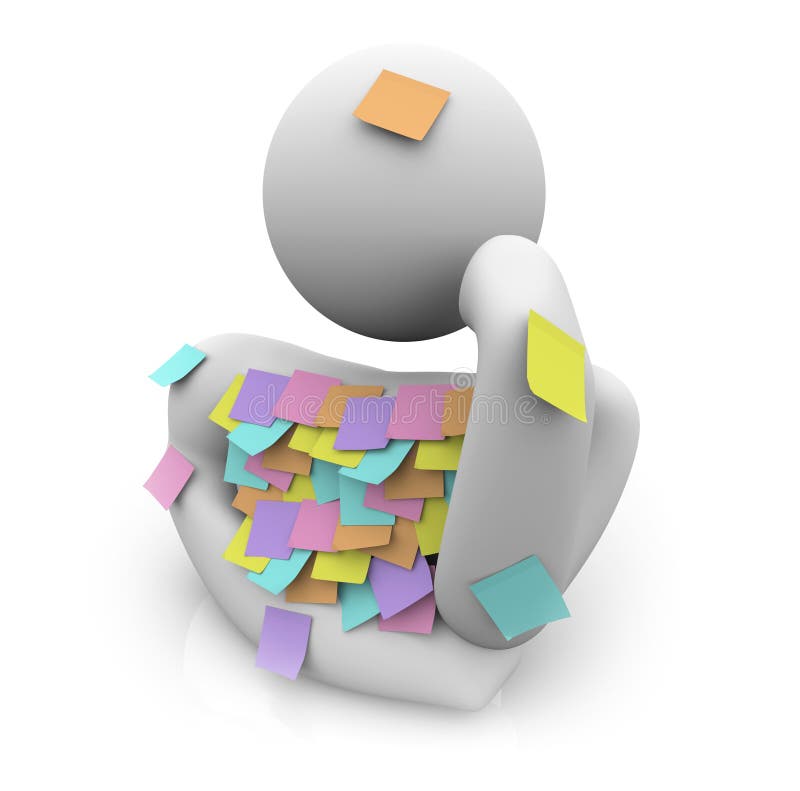 Person Trying To Remember - Sticky Notes Stock Illustration ...