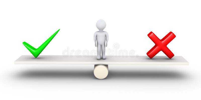 Person is between Two Choices Stock Illustration - Illustration of ...