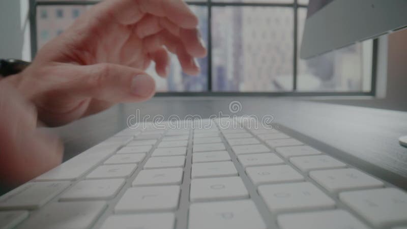 Person Clicks on Mouse and Types on Computer Keyboard Stock Video ...
