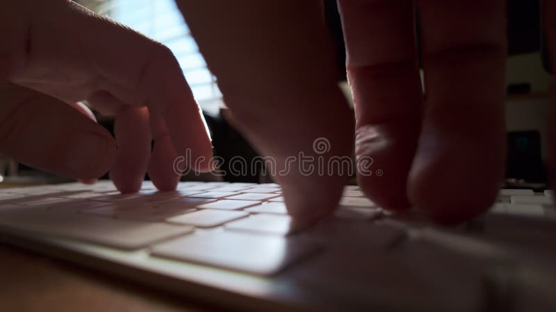 Person Typing of Code on the Computer Keyboard. Close Up Move Camera ...