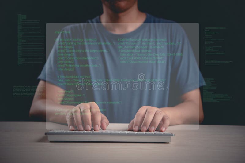 Hands Typing on Laptop with Programming Code on Screen, Representing Software Development ...