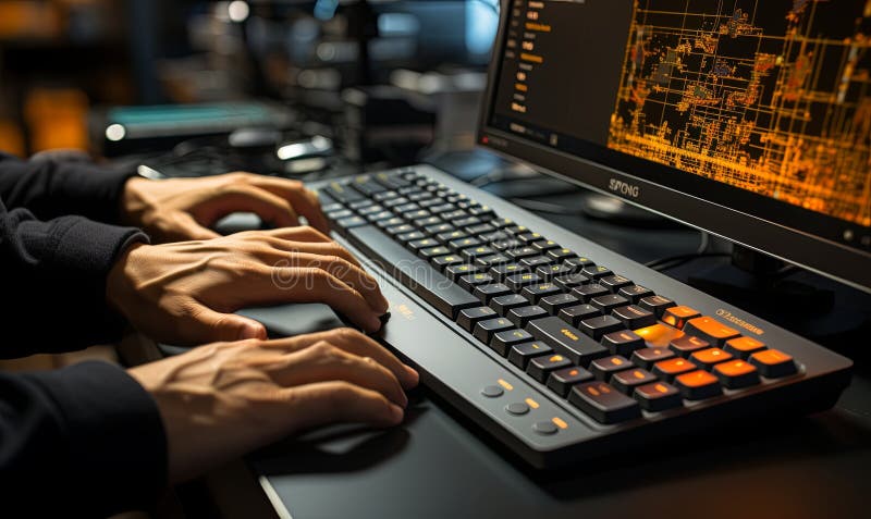Person Typing on Computer Keyboard Stock Image - Image of keyboard ...