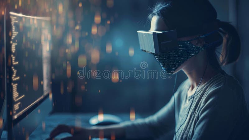 A Person Typing on a Computer while Wearing a Blindfold Symbolizing the ...