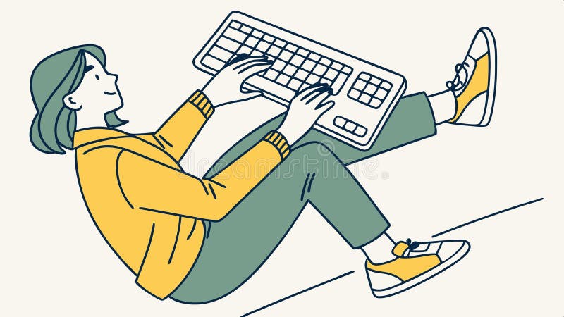 Person Typing on Laptop with Array of Electronic Devices. Generative Ai ...