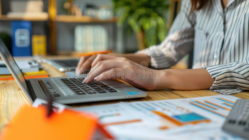 Person Typing on Laptop Keyboard, Businessman Working on Laptop, he is ...