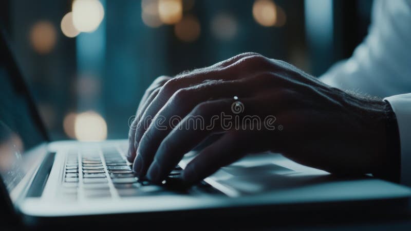 A Person Typing on a Laptop Computer Stock Illustration - Illustration ...