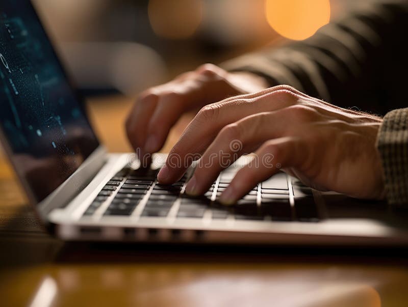 Person Typing on a Laptop Computer Stock Illustration - Illustration of ...