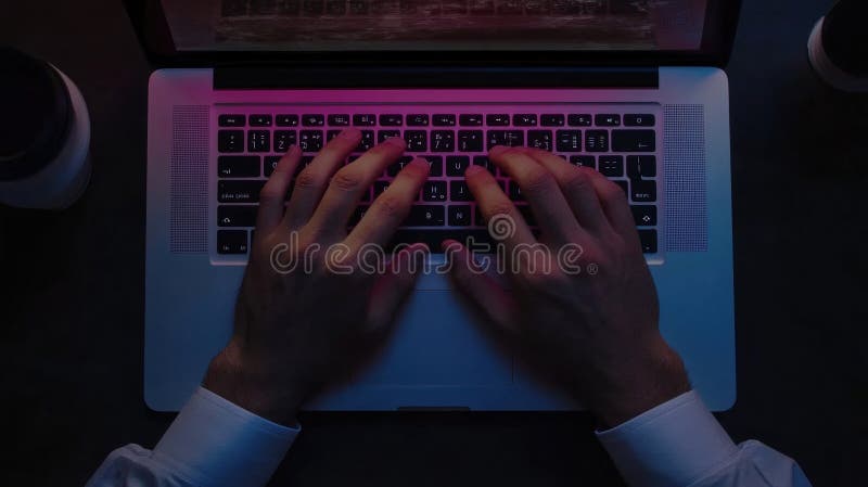 A Person Typing on a Laptop Computer Stock Illustration - Illustration ...