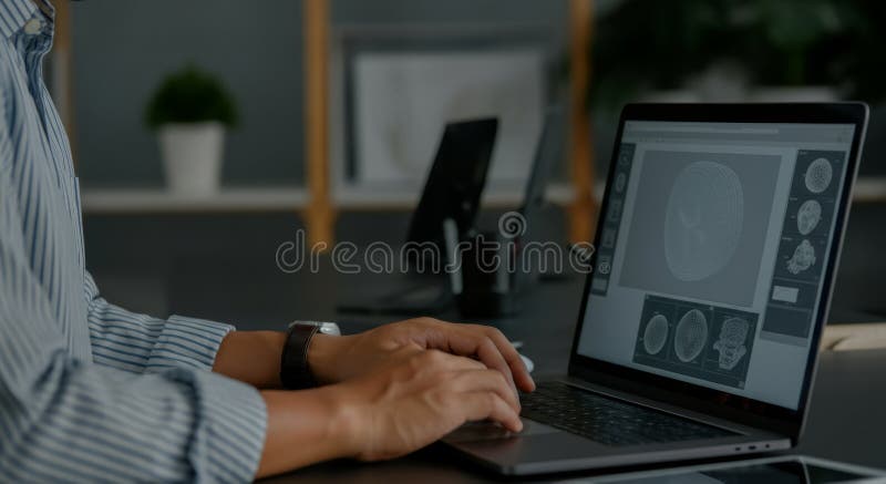 Person is Typing on a Laptop Computer Stock Image - Image of mobile ...