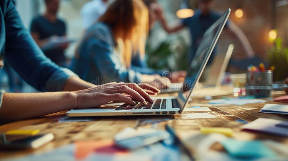Person is Typing on a Laptop with Lines of Code Visible on the Screen ...