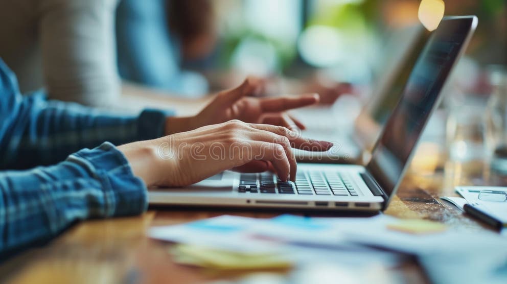 Person is Typing on a Laptop with Lines of Code Visible on the Screen ...